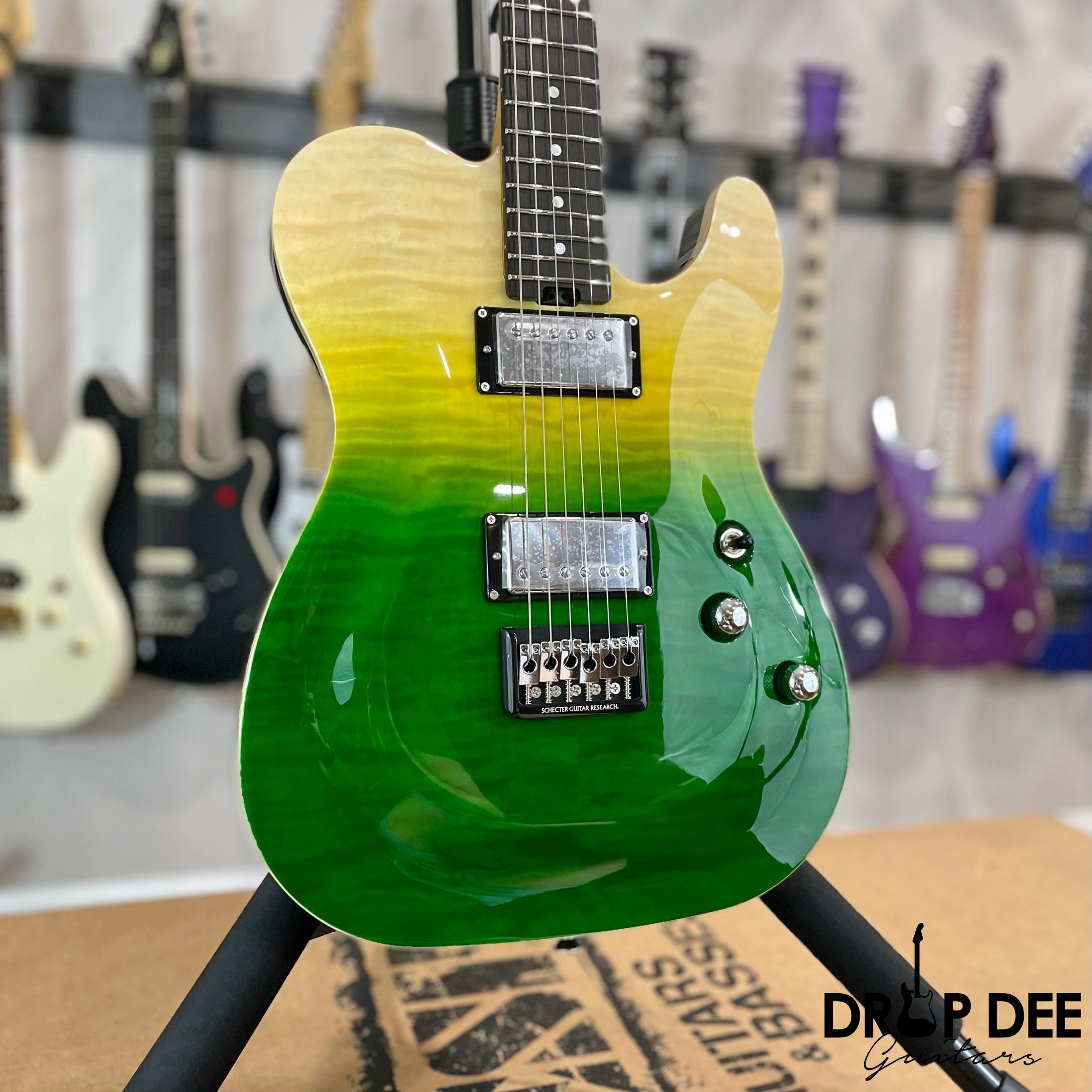 Schecter PT Classic Electric Guitar w/ Case - Caribbean Fade Burst ...