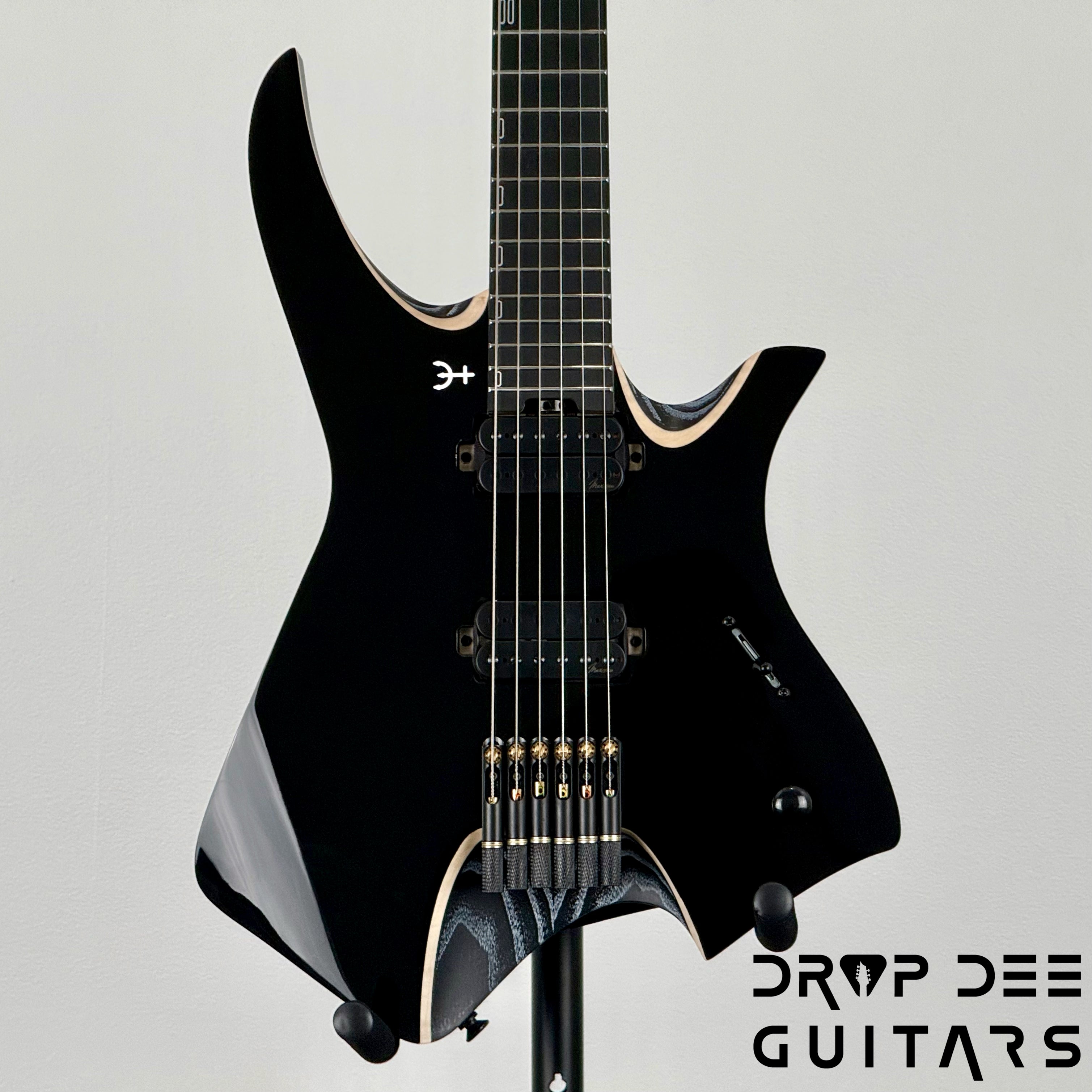 Infinia Neptune Headless Electric Guitar w/ Bag - Solid Lunar Black ...